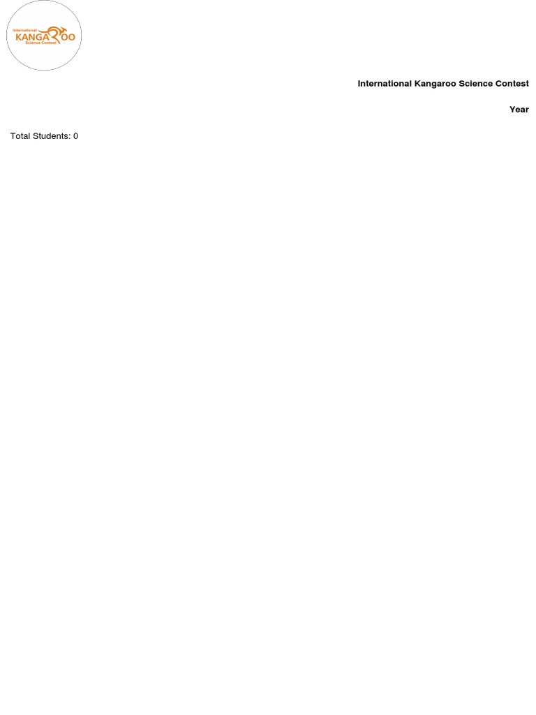 Total Students: 0: International Kangaroo Science Contest | PDF