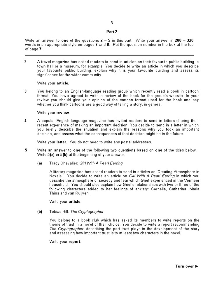 C2 Writing Prompt 2 | PDF | Books | Newspaper And Magazine