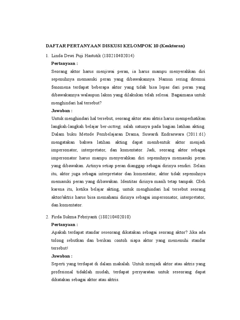 Pertanyaan Dan Diskusi Kel 10 | PDF
