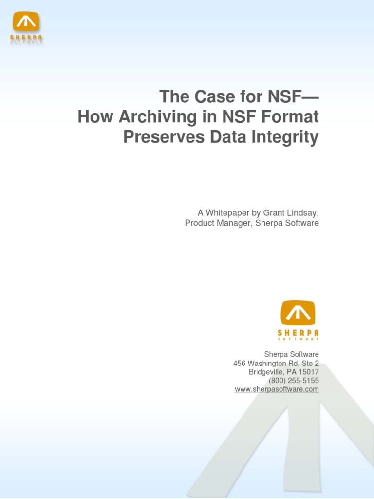 How Archiving in NSF Format - Sherpa Software | PDF | Databases | Metadata