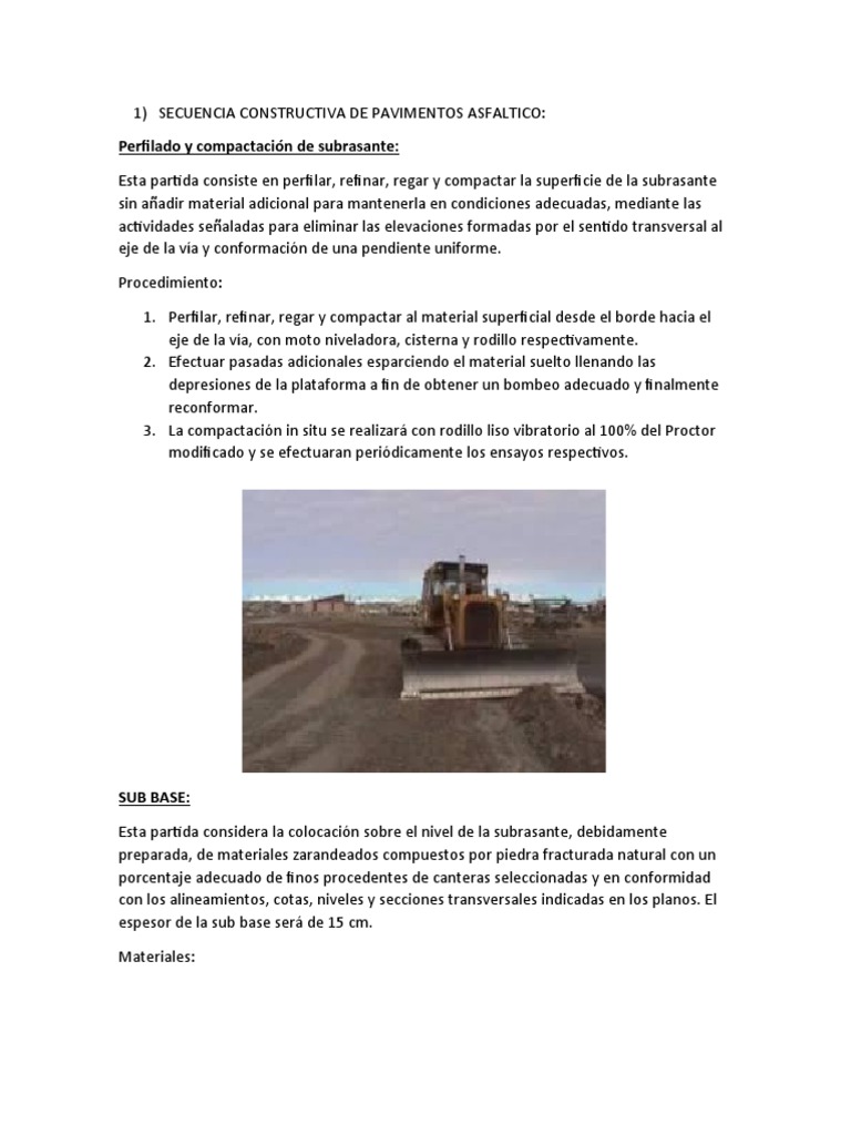 Secuencia Constructiva de Pavimentos Asfaltico | PDF | Naturaleza