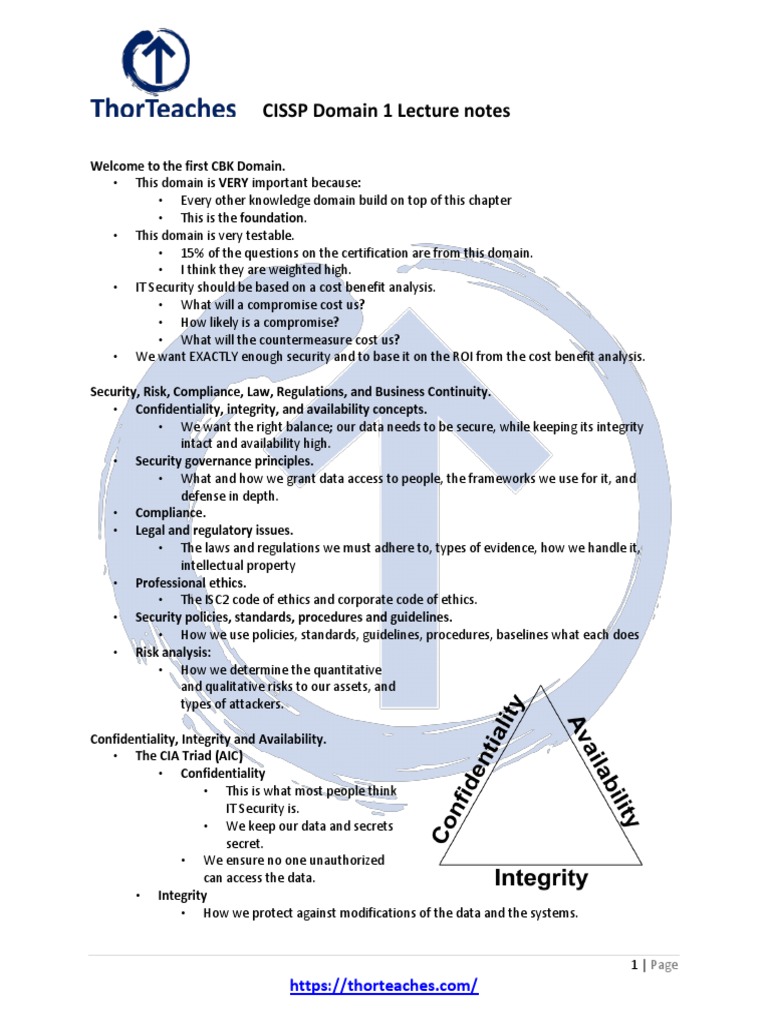 008 Thor-Teaches-study-guide-CISSP-domain-1 - (FreeCourseWeb - Com ...