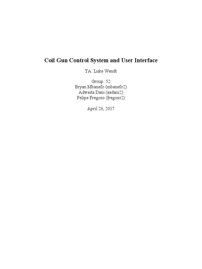 Coil Gun Control System and User Interface | PDF | Microcontroller ...