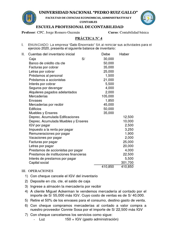 Practica #4-Corregida | PDF | Servicios (economía) | Contabilidad