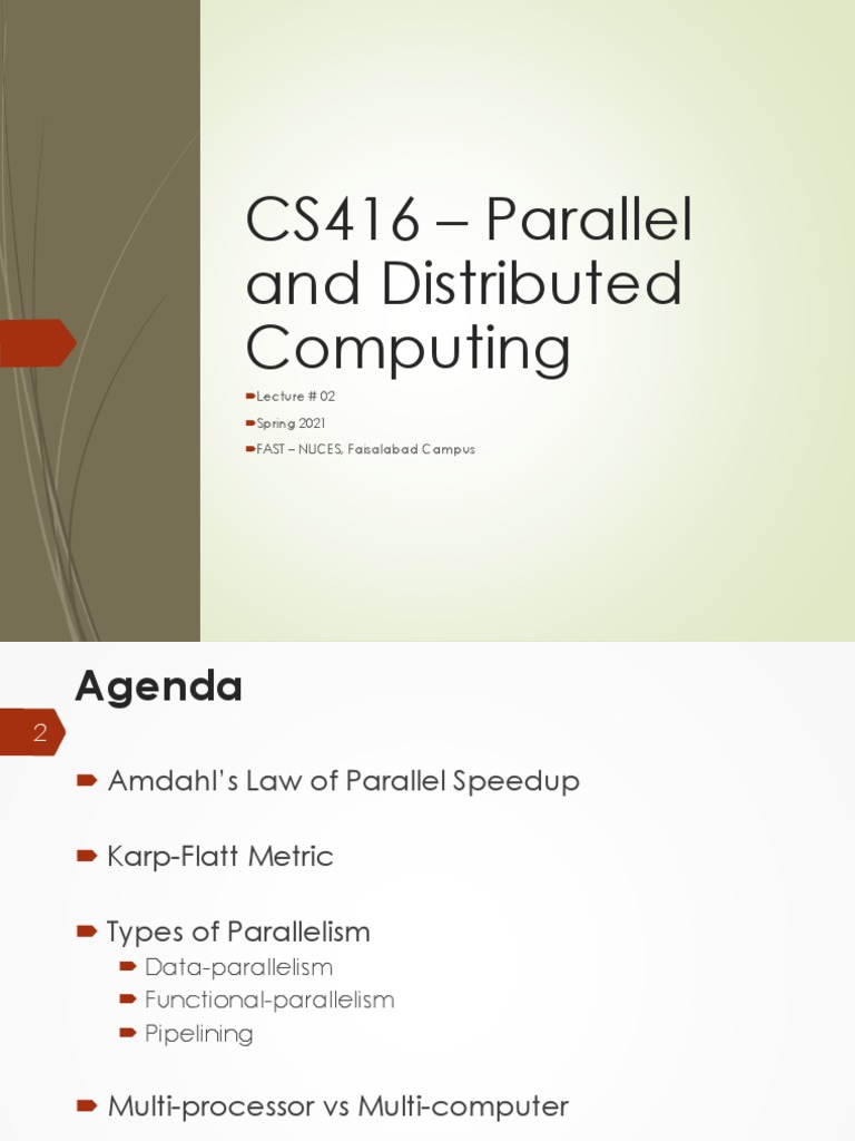 Parallel and Distributed Computing Lecture 02 | PDF | Parallel ... Parallel and Distributed Computing Lecture 02 | PDF | Parallel ...