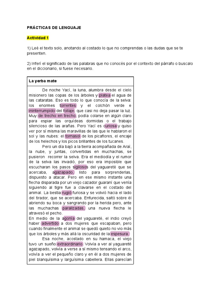 Palabras para Buscar en El Diccionario | PDF