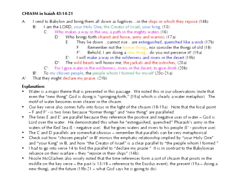 CHIASM in Isaiah 43 | PDF | Torah Books | Religious Texts