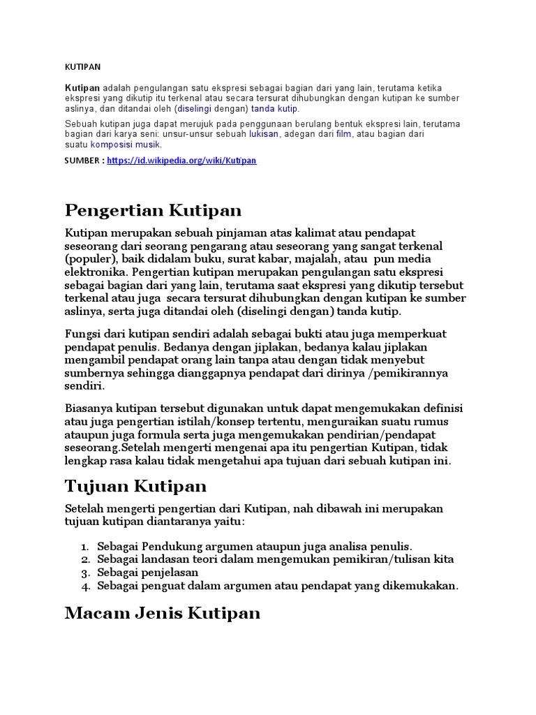 Bi Kutipan | PDF