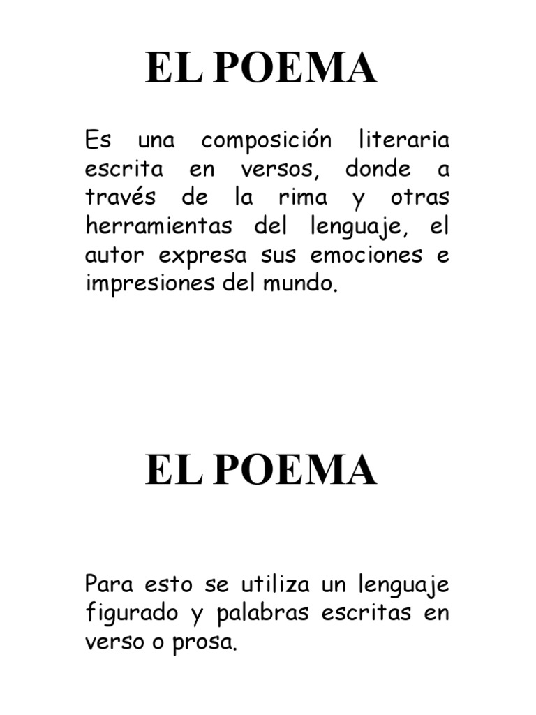EL POEMA Presentaciòn | PDF