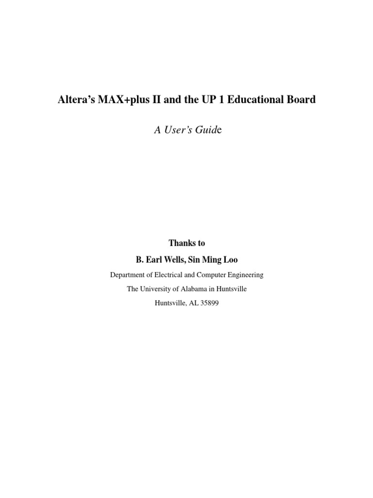 MAX PLUS II and ALTERA UP1 Board | PDF | Hardware Description Language | Field Programmable Gate ...