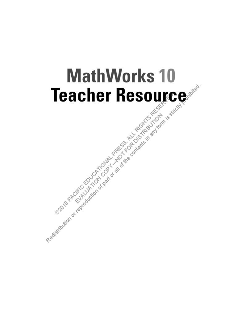 Mathworks 10 Teacher Resource | PDF | Critical Thinking | Teaching ...