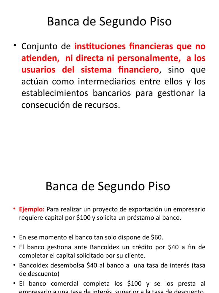 Banca de Segundo Piso y Bancoldex | PDF | Bancos | Economias