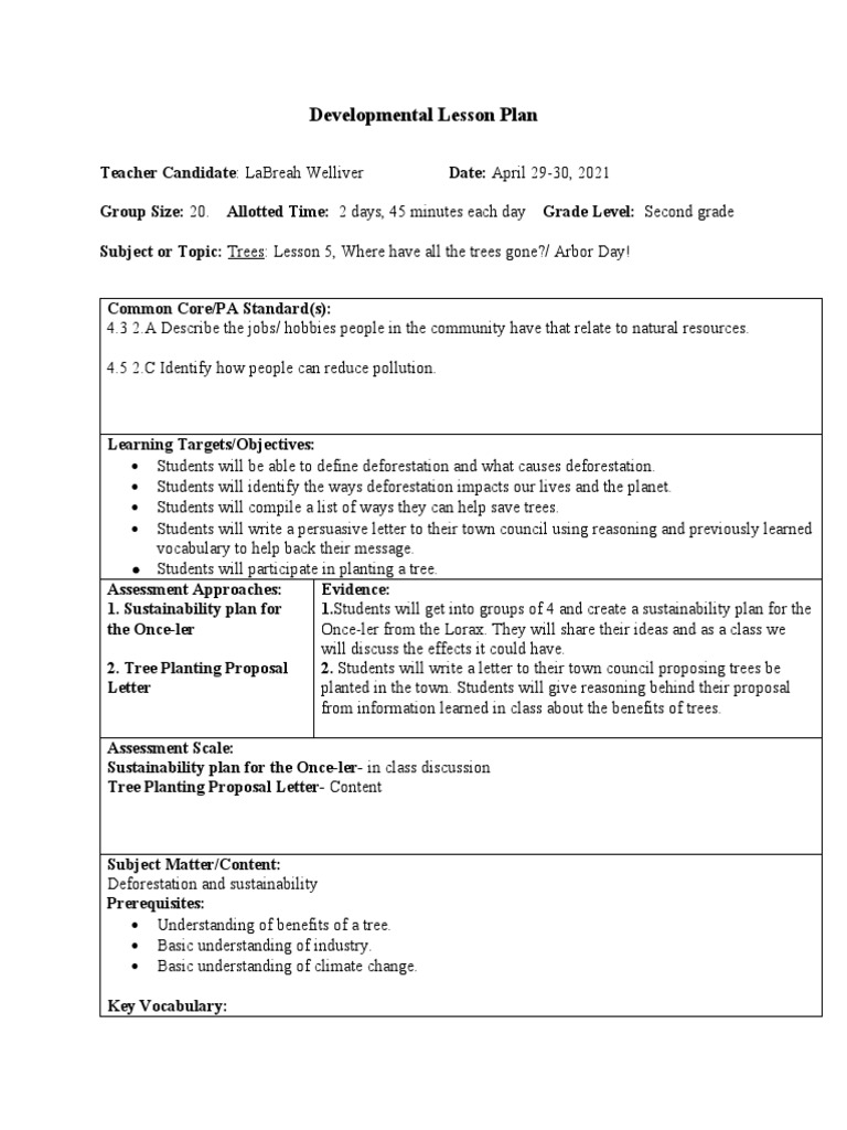 Developmental Lesson Plan 5 | Unduh gratis PDF | Deforestation ... Developmental Lesson Plan 5 | Unduh gratis PDF | Deforestation ...