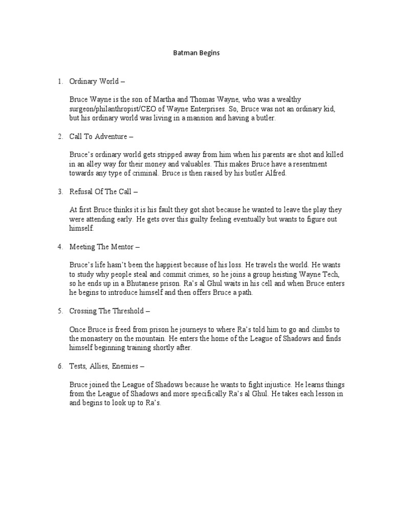 Hero's Journey Assignment | Download Free PDF | Batman | Dc Comics