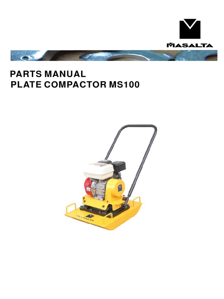 Parts Manual Plate Compactor Ms100 | PDF | Nut (Hardware) | Washer ...
