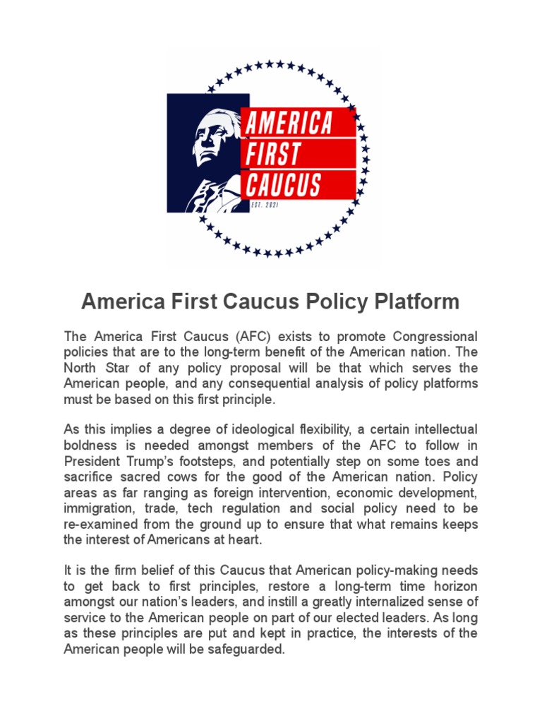 America First Caucus Policy Overview | PDF | Immigration | Free Trade