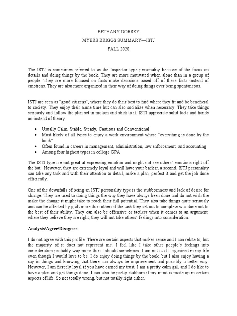 Myers Briggs Test | PDF | Social Psychology | Emotions