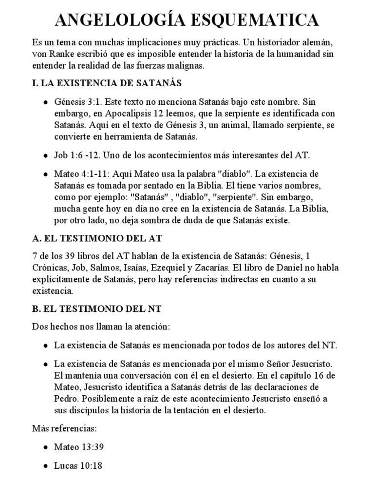ANGELOLOGÍA ESQUEMATICA Jose Hutter | PDF | Satán | Demonios