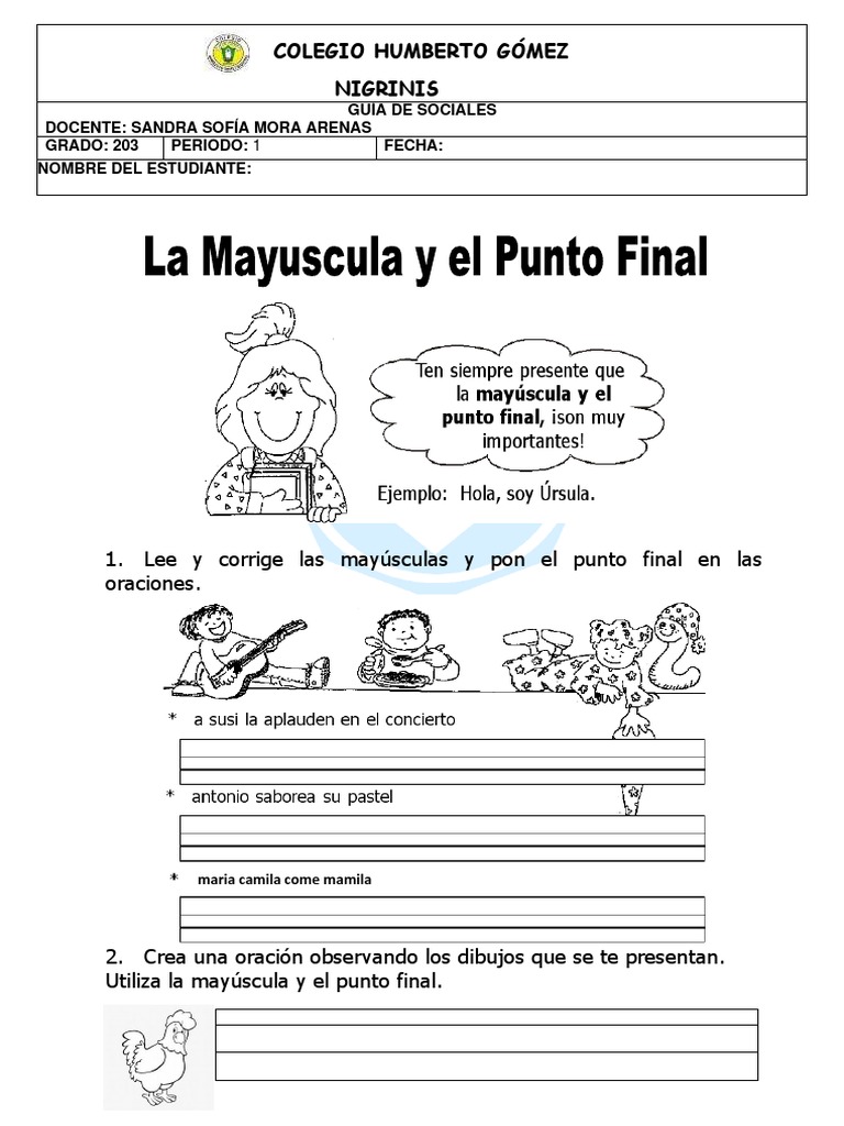 Guia Uso de Mayusculas y Punto Final. | PDF