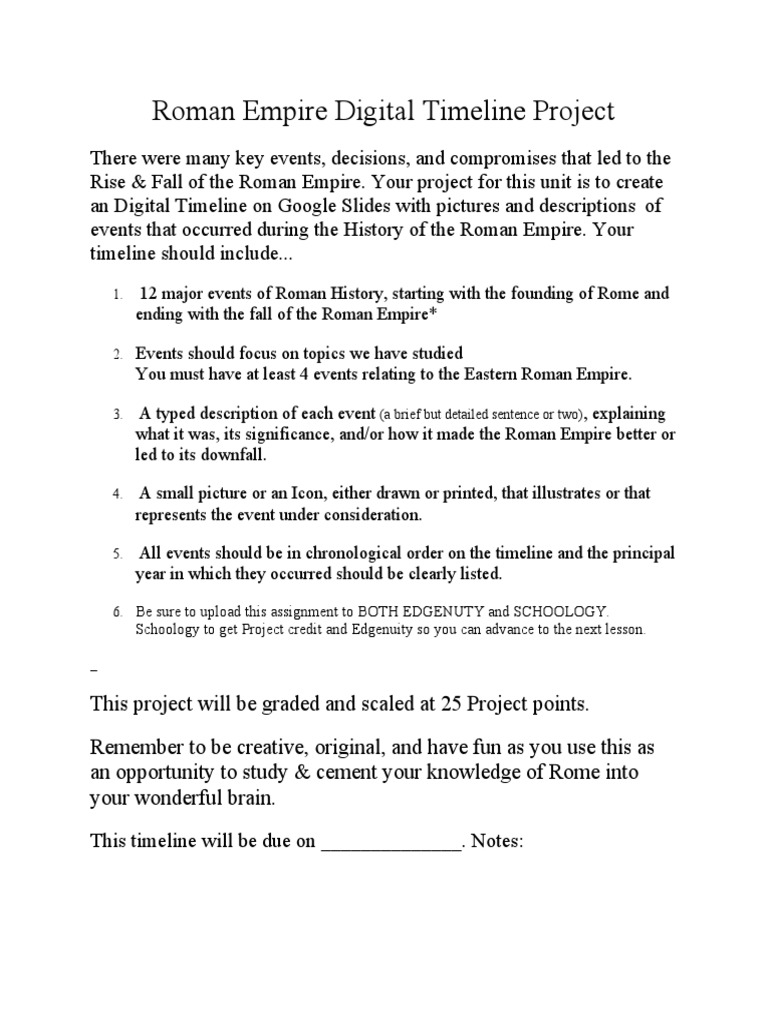 Roman Empire Timeline Project | PDF | Art