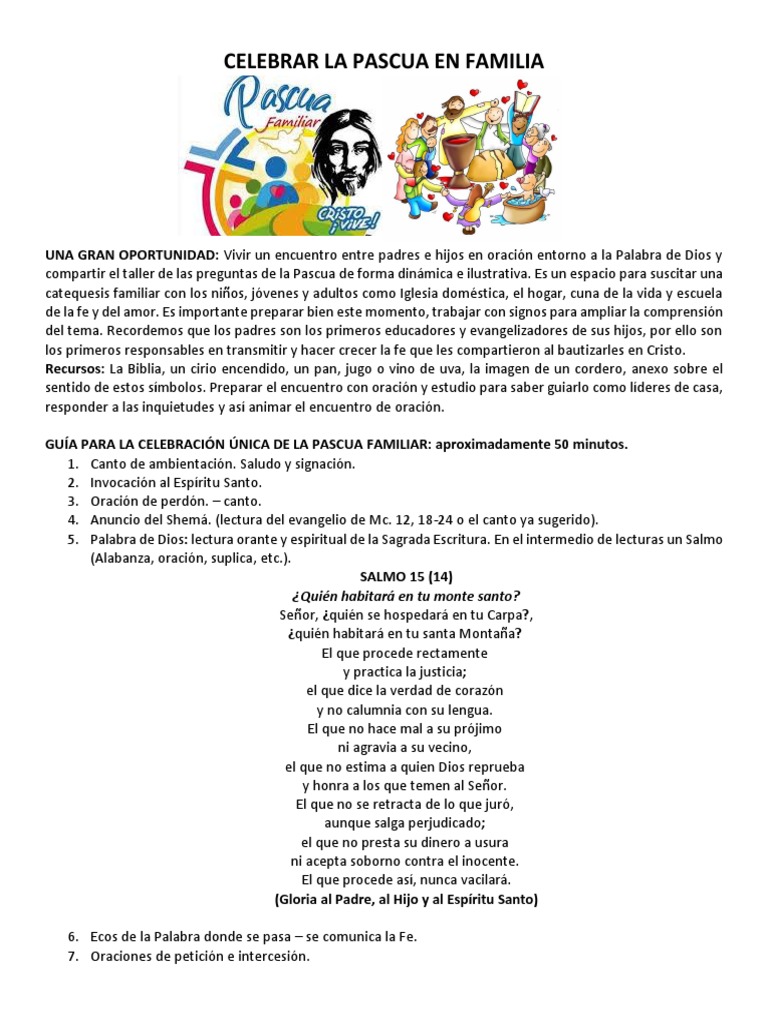 Celebración de Pascua en Familia | PDF | Pascua de Resurrección | La ...