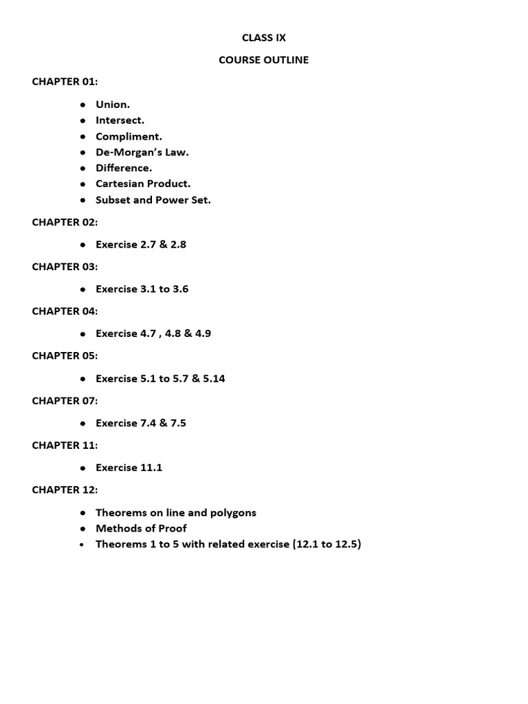 Course Outline | PDF