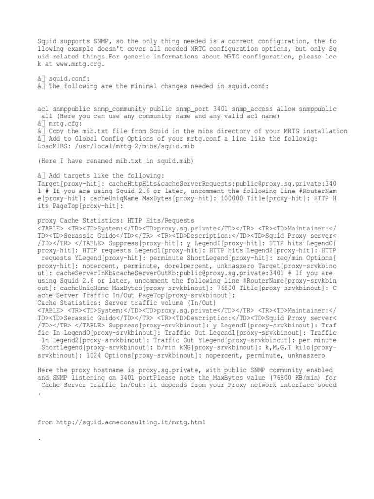 Configure SNMP for Squid with MRTG | PDF | Proxy Server | Digital ...