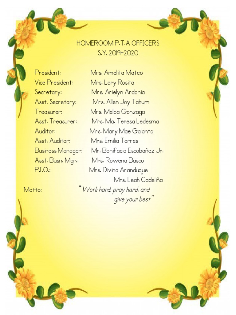 Class Officers Design