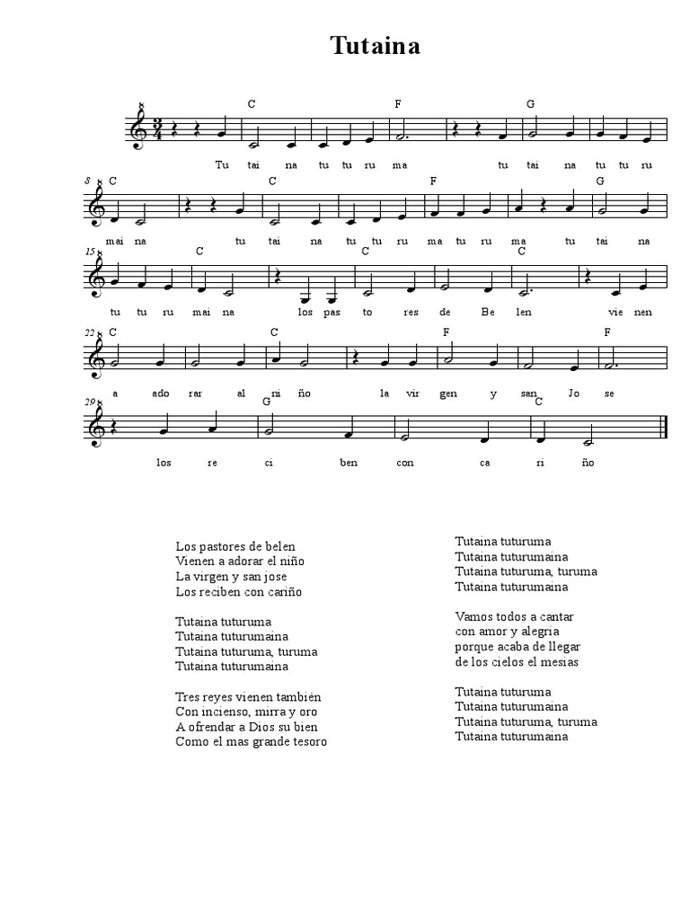 Villancico de Navidad: Tutaina | PDF