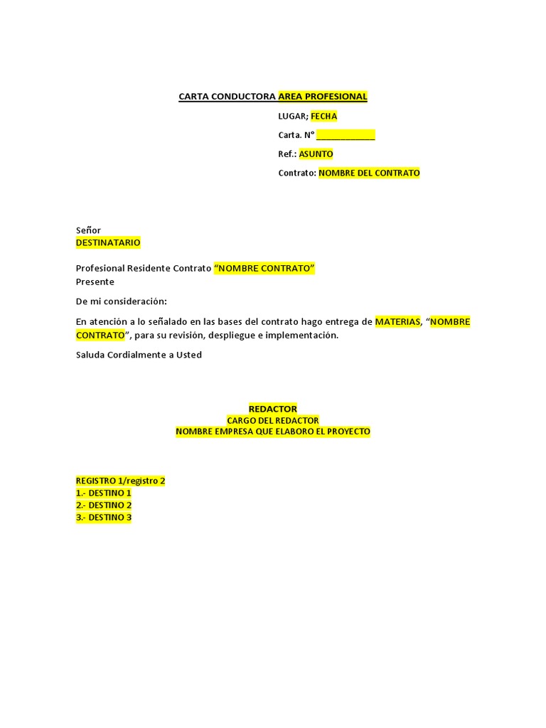 Carta Conductora | PDF