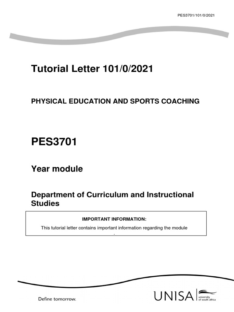 PES3701 Module Overview | PDF | Test (Assessment) | Plagiarism