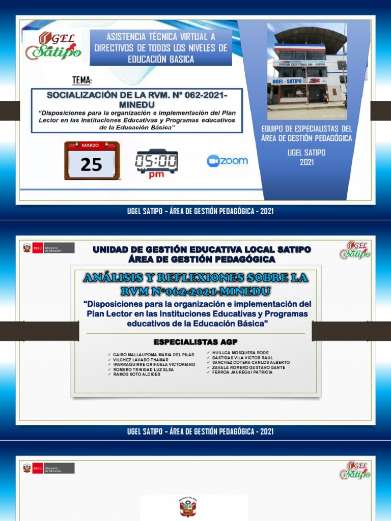 Implementación del Plan Lector UGEL Satipo | PDF | Salón de clases | Bibliotecas