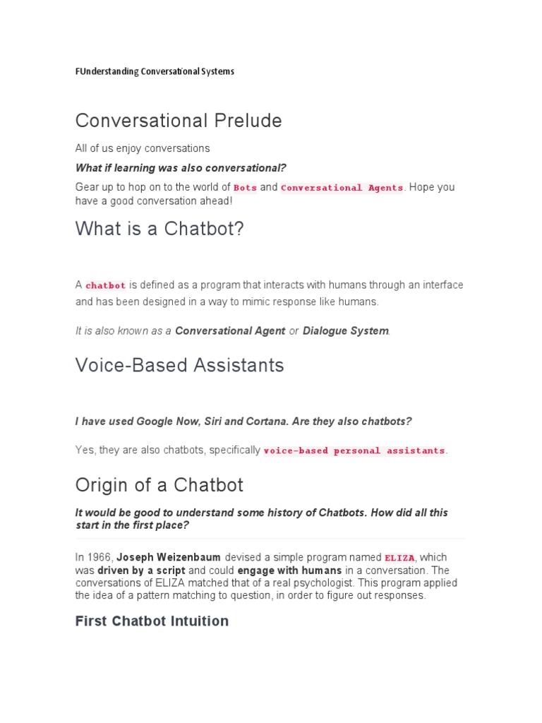 Understanding Conversational Systems | PDF | Internet Bot | Artificial ...