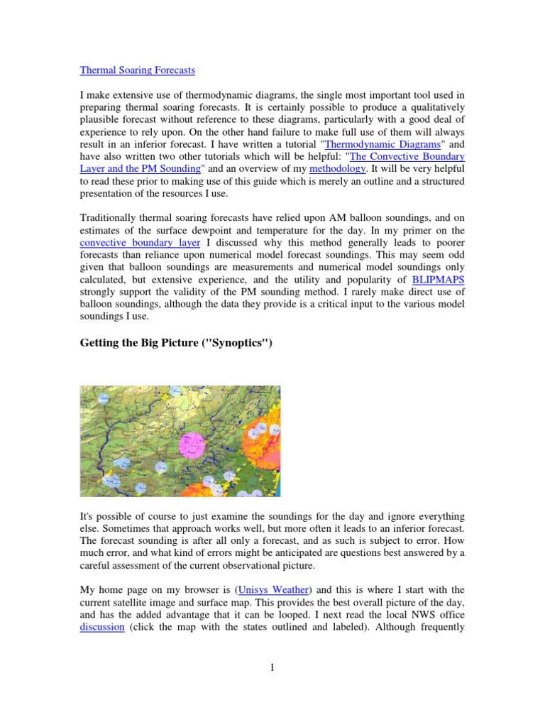 Thermal Soaring Forecasts | PDF | Cloud | Forecasting
