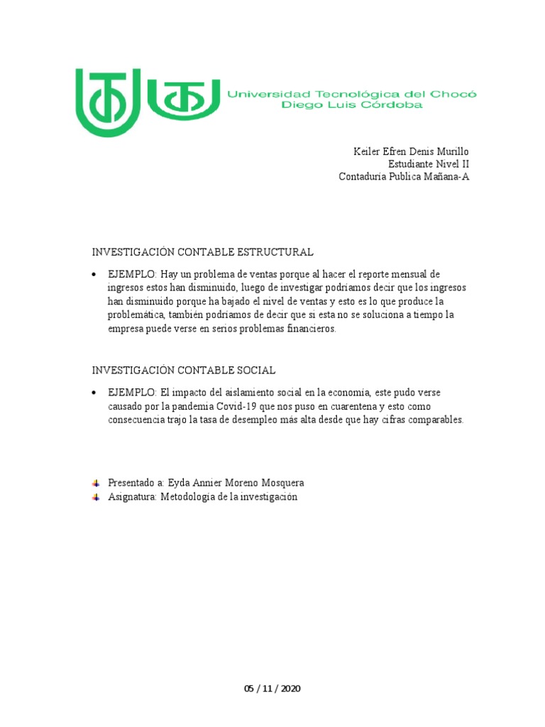 Ejemplos Investigacion Contable | PDF