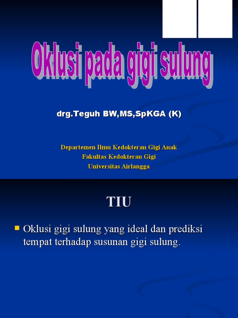 OKLUSI MOLAR KEDUA SULUNG | PDF
