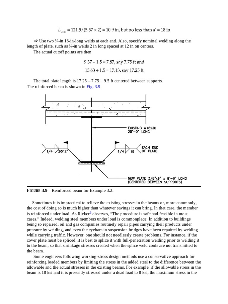 F 3.9 Reinforced Beam For Example 3.2.: Igure | PDF