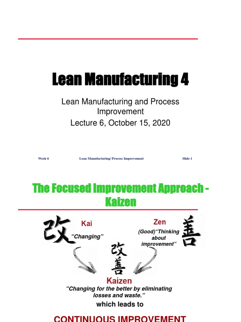 Lean Manufacturing 4 - Kaizen | PDF | Lean Manufacturing | Business ...
