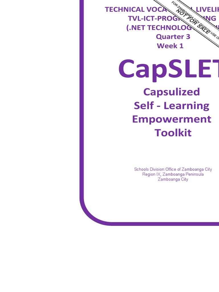 G11-TVL-ICT Programming (.Net Technology) Capslet Quarter 3-Week 1 ...