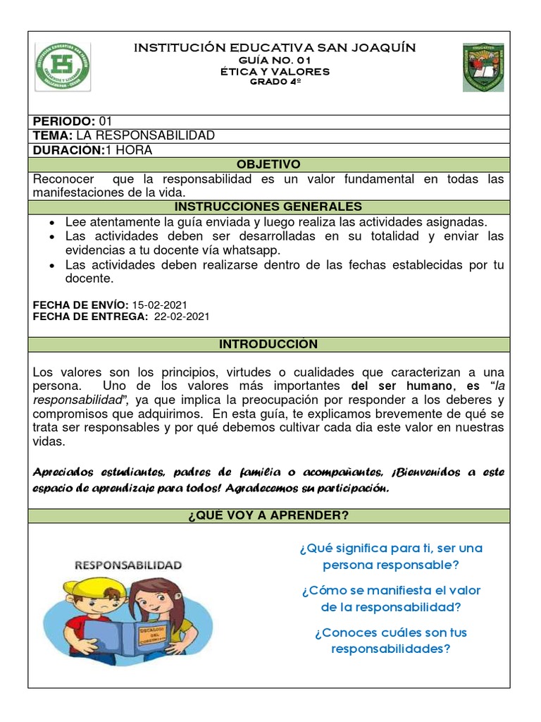 Responsabilidad 4o Grado Pdf La Naturaleza Humana Science