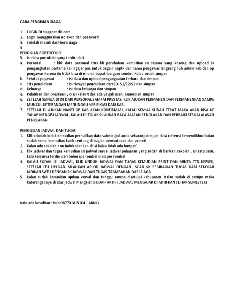 Aktivasi Status Mengajar di Siaga Pendis | PDF