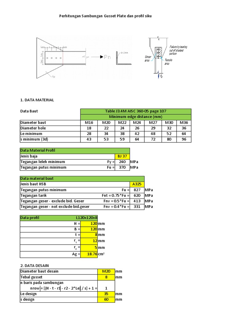 Perhitungan Sambungan Baut Profil Siku | PDF | Teaching Mathematics ...
