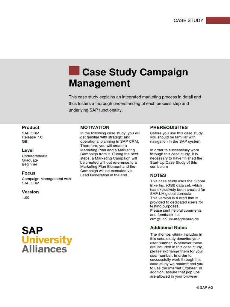 CRM02b - Excercise 2 - Marketing - Campaign - Management | PDF ...