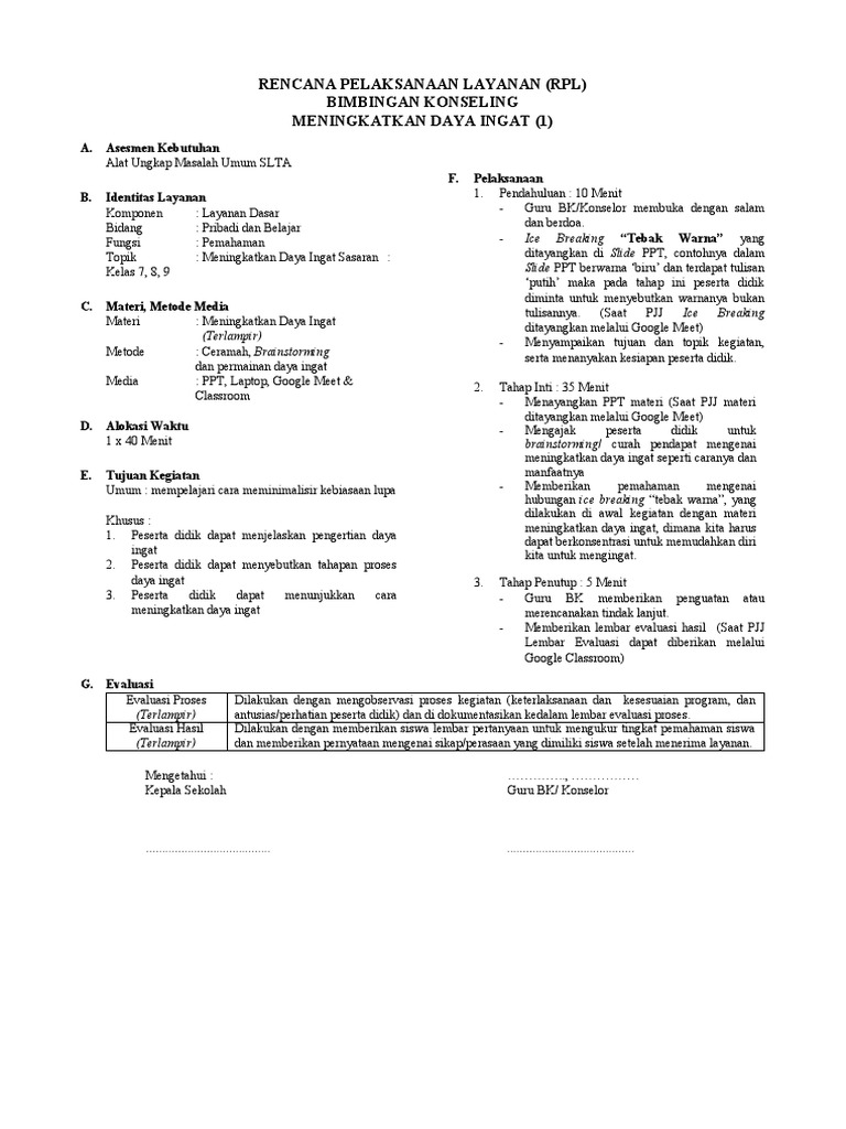 RPL - Meningkatkan Daya Ingat | PDF