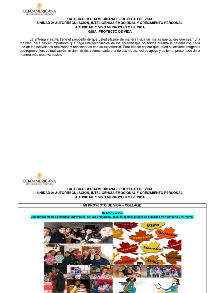 Guía Mi Proyecto de Vida Collage | PDF | Autosuperación