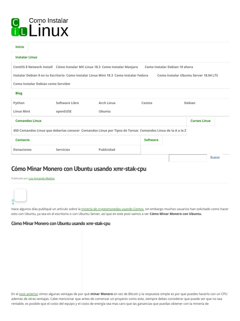 Cómo Minar Monero Con Ubuntu Usando Xmr-Stak-Cpu - Como Instalar Linux | PDF | Distribución de ...
