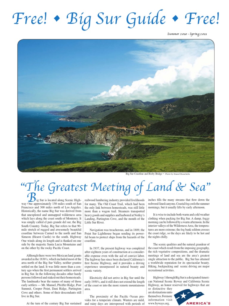 Big Sur Guide | PDF | Restaurant And Catering | Nature