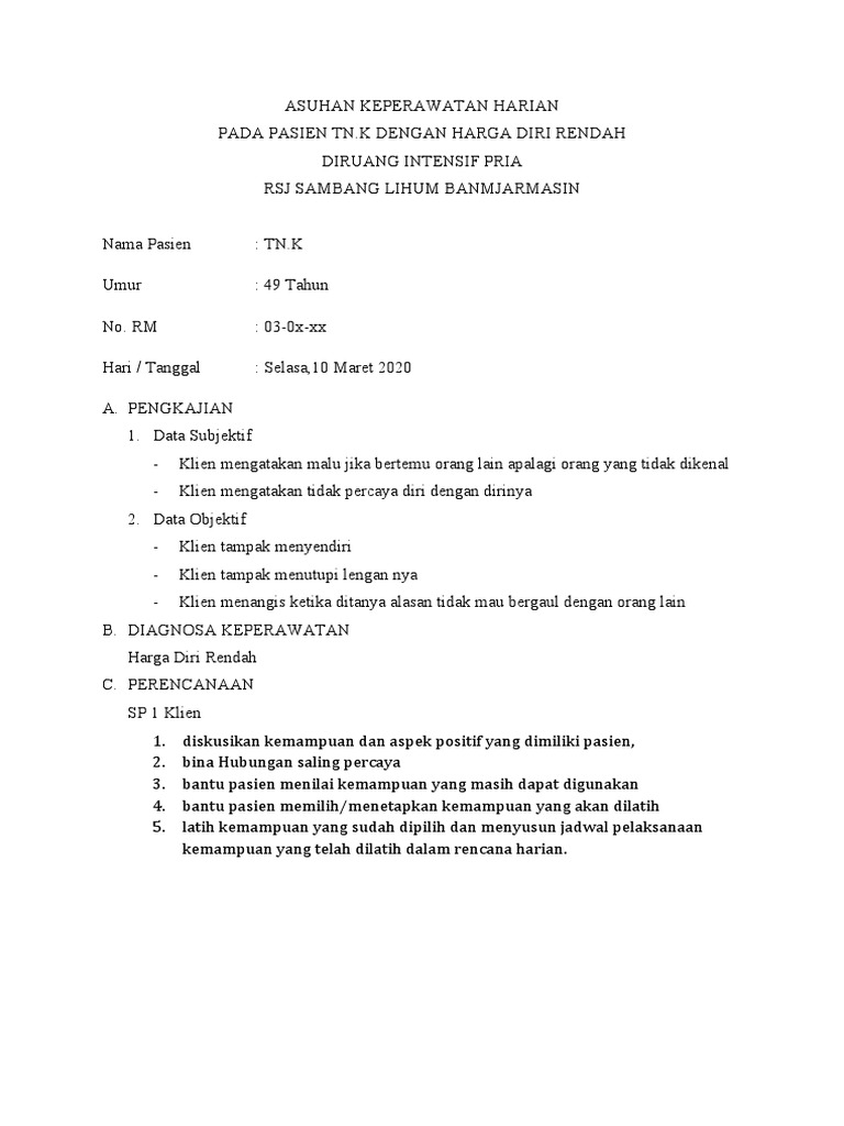 Resume Harga Diri Rendah | PDF | Karier & Perkembangan | Pengembangan Diri