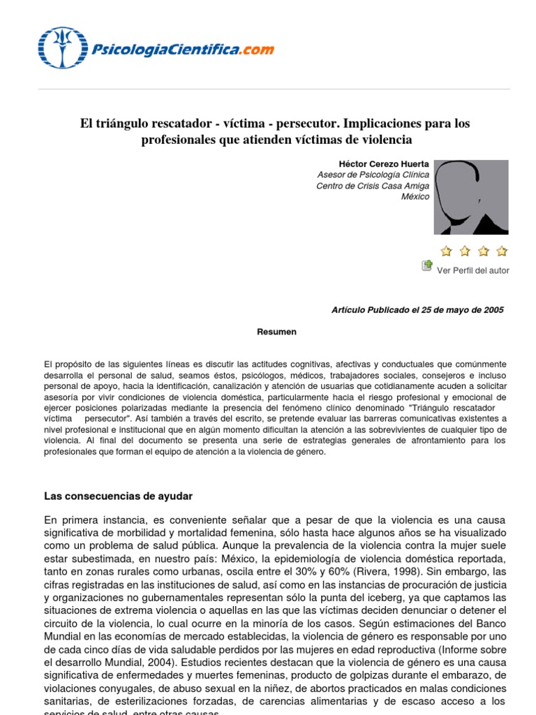 Psicologiapdf 41 El Triangulo Rescatador Victima Persecutor ...