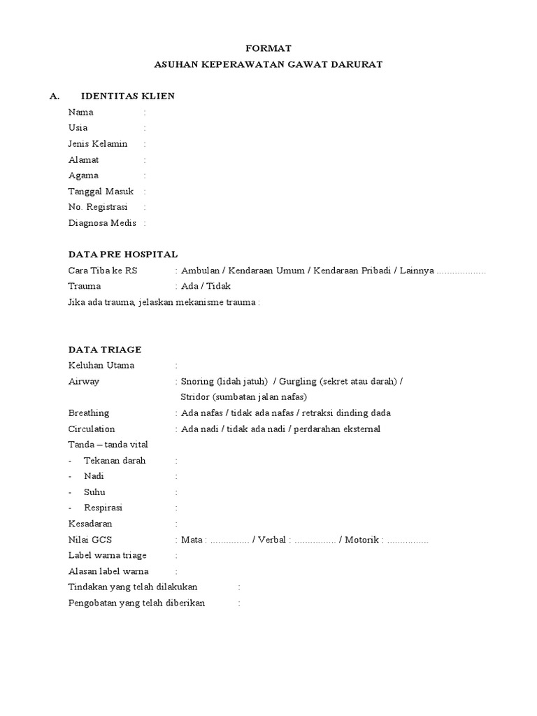 Format Askep Gadar | PDF